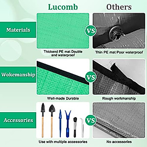 Plant Repotting Mat for Garden, 2 Pcs Waterproof Potting Mat Foldable Indoor Plant Mat Portable Square Gardening Mat Potting Tray with 6 Pcs Mini Garden Tools Set for Plant Lovers Gardening Gifts