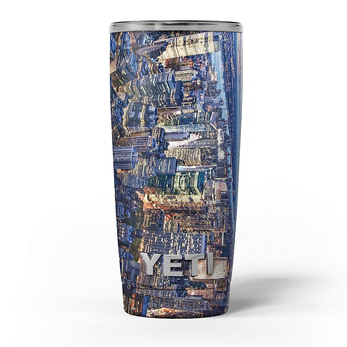 Design Skinz Night Aerial NYC - Skin Decal Vinyl Wrap Kit Compatible with The Yeti Rambler Cooler Tumbler Cups