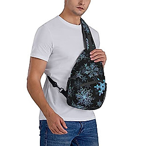 JSHXJBWR Christmas Snowflakes Chest Bags Winter Holiday Xmas Crossbody Sling Bag Travel Hiking Backpack Casual Shoulder Daypack For Women Men