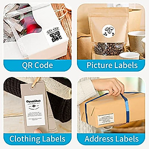 JADENS Label Makers, Bluetooth Label Printer for Barcode, Address, Clothing, Mailing, Small Business, Home, Portable Label Maker Compatible with iOS & Android, with 1Pack 50×30mm Label