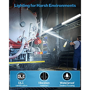 Sunco 4ft LED Vapor Tight Light Indoor Fixture Proof for Shop Light Garage, Car Wash, Workshop, Warehouse, 7000 Lumens, 3500K/4000K/5000K Selectable, 38W/46W/54W Selectable, Dimmable - ETL 4 Pack