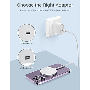 YLLZI Magnetic Wireless Charger for iPhone 15 14 13 12 Pro Max Plus Mini,for Airpods 3/2/Pro,Fast Charging Pad,Silver