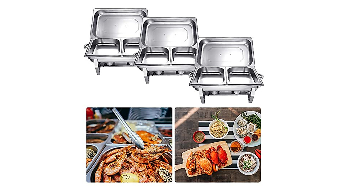 3-Pack Chafing Dishes Set - Perfect for Buffets