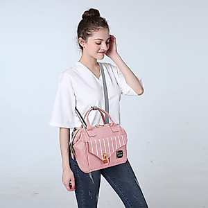 MOMIGO Diaper Bag Backpack- Baby Waterproof Multi-Function Mini Smart Diaper Bag Backpack With Insulation Pocket Baby Messenger for Outdoor & Working Mothers, Small Size (Pink)