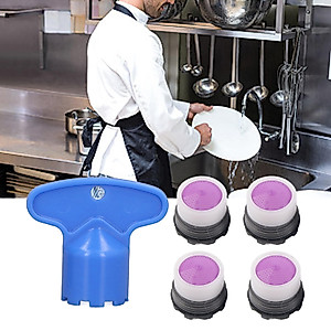 4PCS Sink Faucet Aerators, ABS Plastic Water Saving Tap Aerator with Wrench, Sink Spray Aerator, Bathroom Faucet Aerator, 1.2GPM Flow Restrictor Bubble Tap Water Nozzle for Kitchen Bathroom