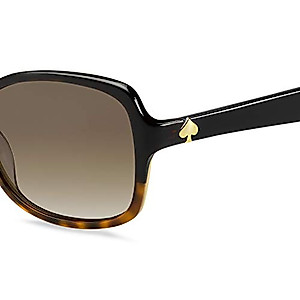 Kate Spade New York Women's Ayleen Rectangular Sunglasses, Black Havana, 56 mm