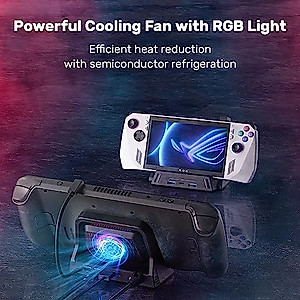 Unitek ROG Ally/Steam Deck Docking Station - Cooling Charging Dock with Gigabit Ethernet, HDMI 2.0 4K@60Hz, 100W PD Charging, 3*USB 5Gbps, RGB Lights for Steamdeck, ROG Ally, Type-C Devices