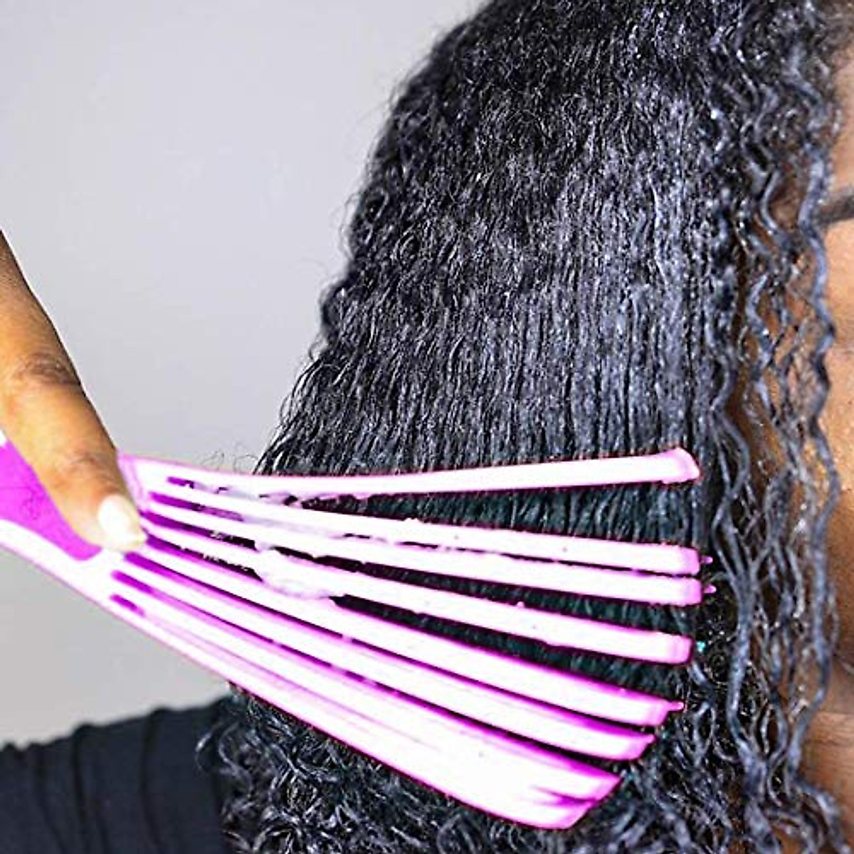 Messen Purple Detangling Brush for Natural Black Hair Detangler for Afro America Textured 3a to 4c Kinky Curly Wavy Eliminate Knots While Exfoliating Your Scalp and Stimulate Blood Circulation(1 Pack)