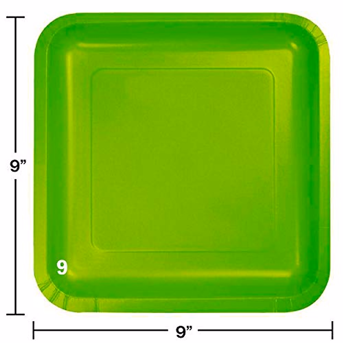 Premium Square Paper Plate Set - 42 Pc Bulk Heavy Duty Square Paper Dinner Plates | Green, Lime Green, Party Supplies, Wedding Supplies (9 Inch)