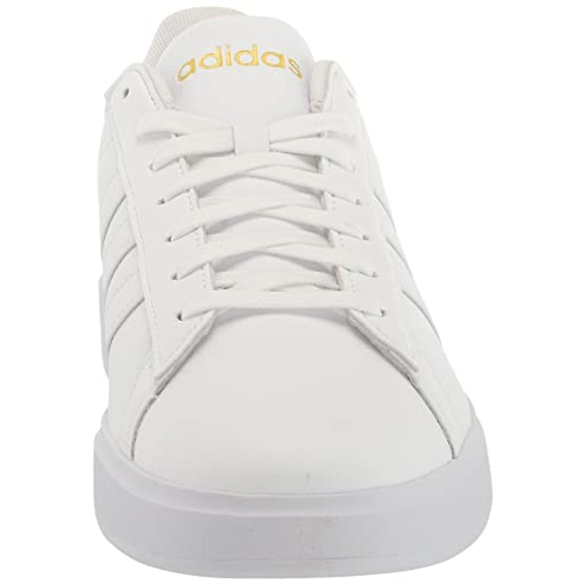 adidas womens Grand Court 2.0 Tennis Shoe, Ftwr White/Ftwr White/Gold Metallic, 8 US