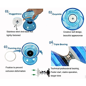 HenMerry Diabolo Chinese Yoyo Set,Triple Bearing Diabolo Chinese Yo-yos Juggling Toys Colorful LED Diabolo with Diablo Sticks, Diabolo String&Net Bag, Easier Start/Faster/Stable&Lasts Longer (Clear)