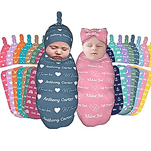 Personalized Baby Blankets for Girl and Boy Personalized Baby Blankets with Name Custom Blanket for Baby Girls Boys Custom Newborn Infant Swaddle Blanket Personalized Baby Gifts (Icons)