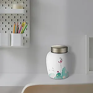 NEWDREAM Urns for Human Ashes Urns for Cat Urns,Pet Urns for Cat Ashes,Cat Urns for Ashes Animal Urns for Ashe Pet Cremation Urn (White Lotus)