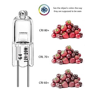 AHEVO G4 Halogen T3 20 Watt 280lm G4 Bi-Pin Bulb AC/DC12 Volt for Under Cabinet Puck Light, Chandeliers, Track Lighting,20W 12V Warm White 2700K (12 Pack)