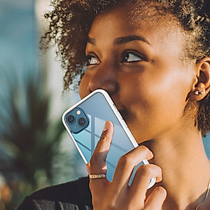 ARSUNOVO Compatible with iPhone 13 Bumper Case 6.1 inch, [Raised Edge Protection][Anti-Silp][Anti-Fingerprint] Soft Slim Protective Frame Bumper Cover Case Come with Hard PC Backplate, White