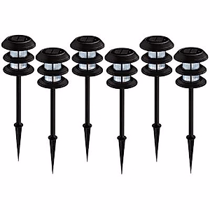 Hampton Bay 79339 3-Tier Outdoor LED Solar Lights (6-Pack)