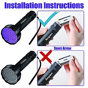 Anipaw UV BlackLight Flashlight, Superior Bright 128 LED 395 nM Ultraviolet Blacklight Detector for Urine for Dog/Cat, Dry Stains, Bed Bug, Best Blacklight Flashlight for Scorpions Hunting