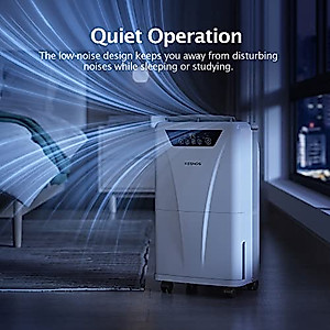 Kesnos 2500 Sq. Ft Large Dehumidifier for Home and Basement with 6.56ft Drain Hose and Front Water Tank, 24Hr Timer and Auto Defrost Ideal for Large and Medium Sized Rooms, Bedrooms, Laundry Rooms