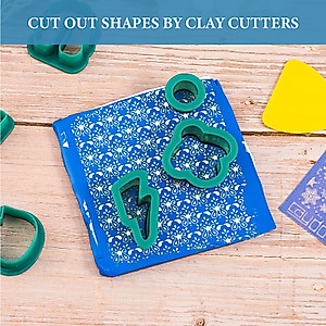 Caydo Silk Screen Stencils for Polymer Clay, 12 PCS Reusable Silkscreen Print with 2 Squeegee, Working with Clay Earrings Cutters for Printing on Clay Earrings Decoration(6 x 3.8 inch)