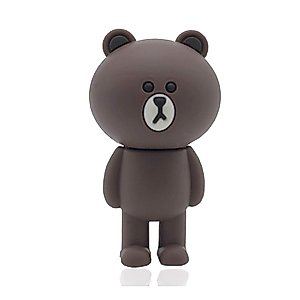 Novelty Standing Brown Bear Shape Design 16GB USB 2.0 Flash Drive Cute Memory Stick Stitch Thumb Drive Data Storage Pendrive Cartoon Jump Drive Gift