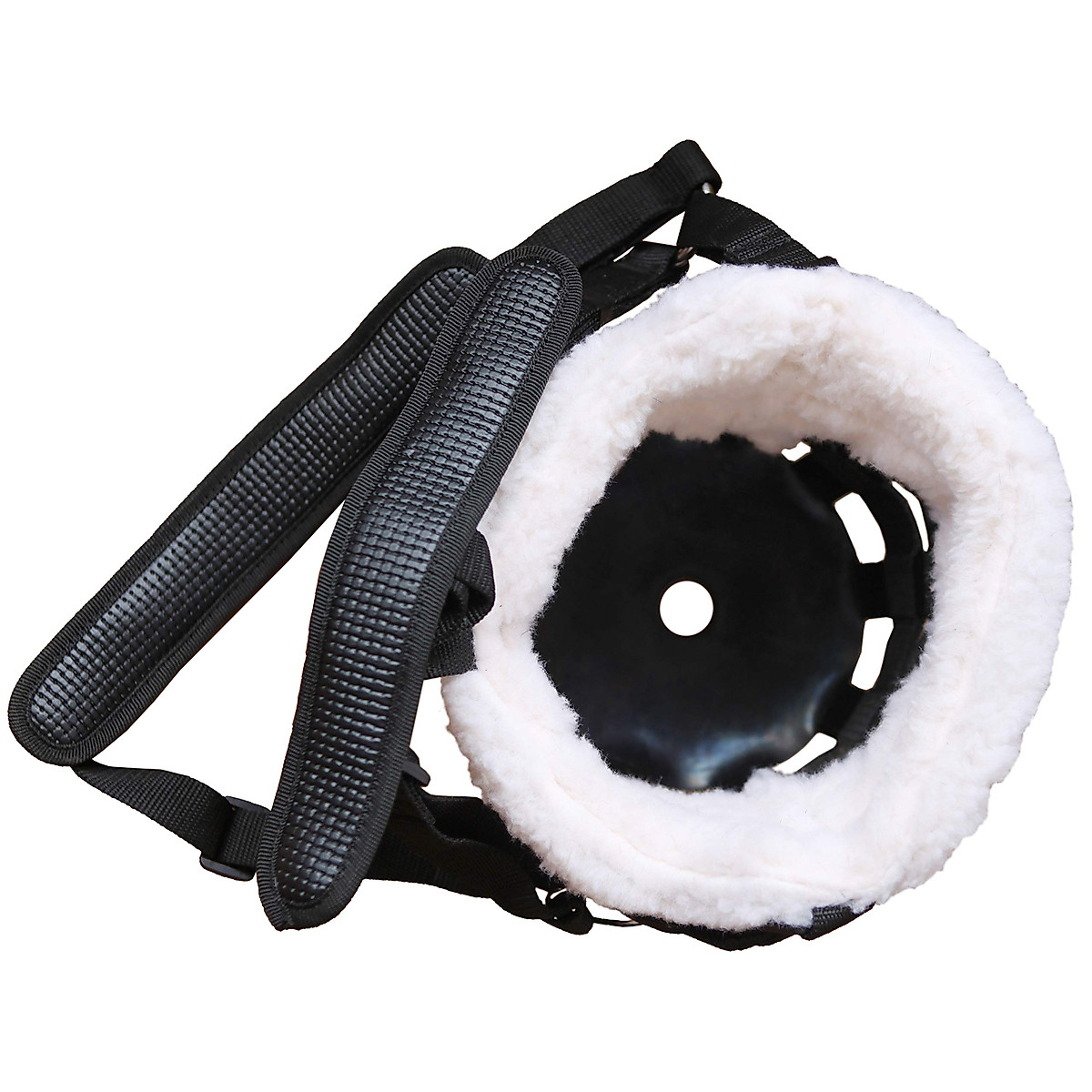 T TEKE Deluxe Horse Grazing Muzzle Fleece Fur Lined Around, Full Adjustable with Neoprene Cushion pad on Crown & Chin for Comfort
