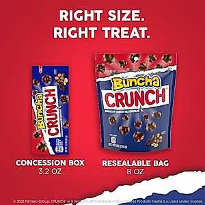 CRUNCH Buncha CRUNCH, Bulk 12 Pack, Milk Chocolate and Crisped Rice, Movie Theater Candy Box, 3.2 oz Each