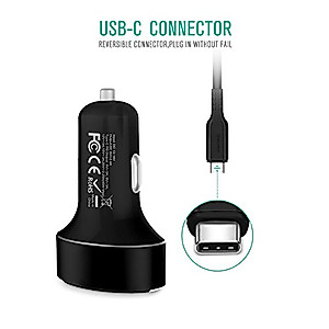 Type C Car Charger, Nekteck USB Adapter with 45W Power Delivery and 12W A Port Compatible with iPhone, iPad, MacBook, Galaxy, Google Pixel, 3.3ft Cable Included, NOT Ideal for Note10+PPS