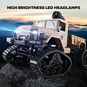 REMOKING RC Hobby Toys Military Truck Off-Road Sport Cars 4WD 2.4Ghz All Terrain Vehicle with Wi-Fi HD Camera Gifts for Kids and Adults