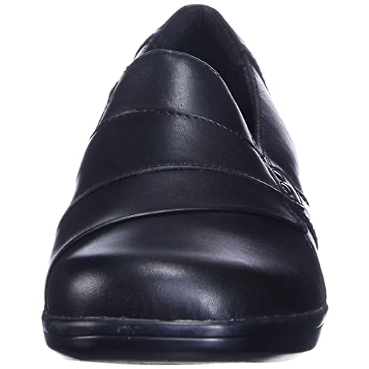 Clarks Women's May Marigold Slip-On Loafer, Black Leather, 9 M US