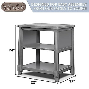 Sorelle Furniture Berkley Baby Dresser – Dresser for Nursery, Kids Bedroom Furniture, Dresser Drawers, Nightstand for Child’s Room with Drawers, Nursery Furniture for Infant-Gray