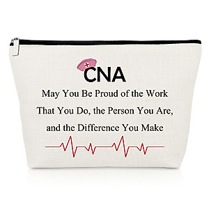Gevody Certified Nursing Assistant Gifts for Women CNA Makeup Bag CNA Appreciation Gifts Inspirational Gift for Nurse Friends CNA Graduation Gifts Thank You Gifts for CNAS Assistant Cosmetic Pouch
