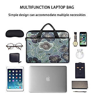 Vintage Flowers Laptop Computer Bag Waterproof Shoulder Messenger Bag 13-15 inch Durable Laptop Tote Bag with Shoulder Strap Handle Lightweight Crossbody Briefcase
