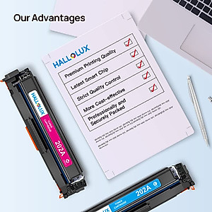 202A Toner Cartridge 4 Pack (with Chip) Replacement for HP 202A CF500A 202X CF500X Compatible with Color Pro MFP M281fdw M281cdw M254dw M281fdn M254 M281 M280nw Printer (Black Cyan Magenta Yellow)