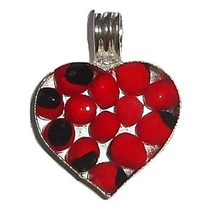 Beautiful Peruvian Huayruro Seeds Heart Shape Pendant