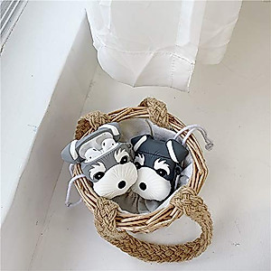 UR Sunshine AirPods Case, Newest Super Cute Sherry Schnauzer Dog Puppy AirPods Case, Ideal Gift Soft Silicone Earphone Protection Skin for AirPods1&2+Hook -Black