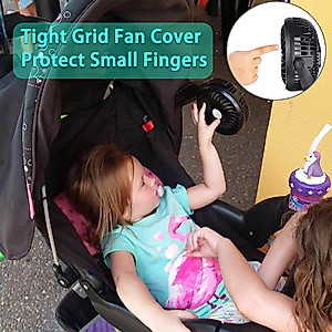 Baby Fan for Stroller, 10000mAh Rechargeable Battery Operated 7 Inch Clip On Fan, Auto Oscillating Golf Cart Fan, 360 Rotation Hanging Desk Fan for Baby Car Travel Home Office Camping Library