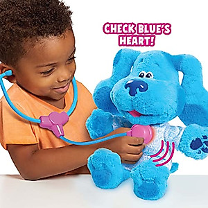 Blue's Clues & You! Check-Up Time Blue Lights and Sounds Interactive 13-Inch Plush, 7-Piece Pretend Play Doctor Set, Kids Toys for Ages 3 Up by Just Play