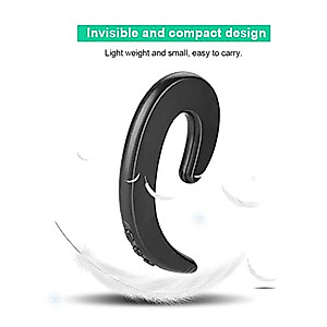 Uxsiya Invisible Anti Sweat Bone Conduction Painless Earphone Headset Hands Free Light Weight Compact Ear Hook for Business Office Driving(Black)