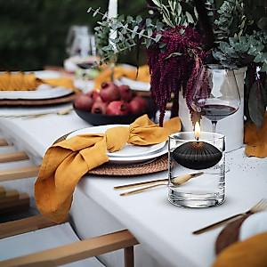 Black Floating Candles for Cylinder Vases, 24 Pack 2 Inches Water Tealight Candles for Halloween Dinner Party Holiday Decoration