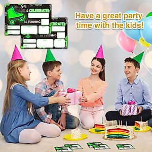 YSTEP Roller Skating Birthday Party Invitations, 20 Invite Cards with Envelopes, 4"x6" Neon Skating Birthday Party Invites - A30