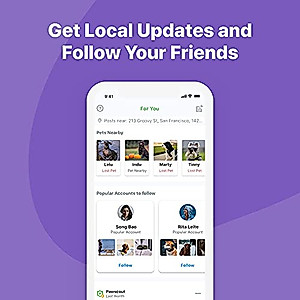 Pawscout Smarter Pet Tag (Version 2.5) for Cats & Dogs, Nearby Bluetooth Pet Tracking (not GPS), Community Pet Finder, Walk Diary, Outdoor Virtual Pet Leashes, Digital Medical Profiles