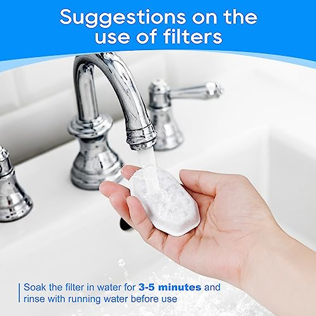 MyfatBOSS Cat Fountain Filter Replacement, Cat Water Fountain Filter for Rellaty 3.2L/108oz Cat Water Fountain, 10 Pet Fountain Filters with 10 Sponge Filters （10+10）