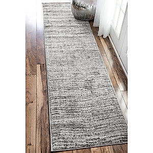 nuLOOM 2' x 12' Performance Indoor Area Rug, Non-Shed, Power Loomed High-Traffic Area Rug for Living Room, Bedroom, Home, Sherill Grey