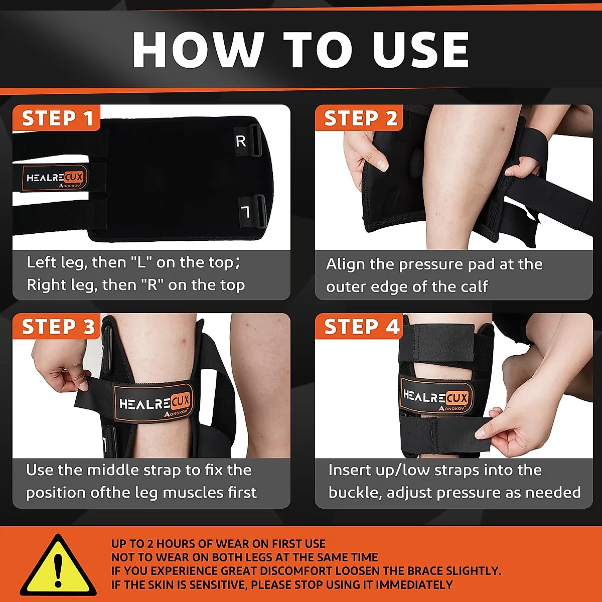 Healrecux Sciatica Pain Relief Brace Devices, Upgraded Brace for Sciatic Nerve Pain with Dual Pressure Pad Targeted Compression, Sciatic Nerve Brace Acupressure Massage Point Brace for Men and Women