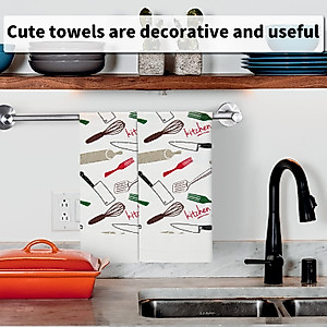 Firstall Kitchen Dish Towels Sets of 3, Home Pantry Decorative Coffee Tea Towels for New Home, Cute Dish Towels for Drying Dishes 15 x 25 Inch