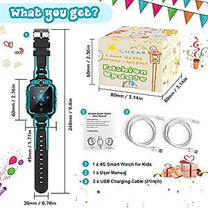 LiveGo 4G Kids Smart Watch for Boys Girls, Liftable Waterproof Safe Smartwatch Phone with 360° Rotatable GPS Tracker Calling SOS Camera WiFi for Kids Children Students Ages 3-12 Birthday Gifts