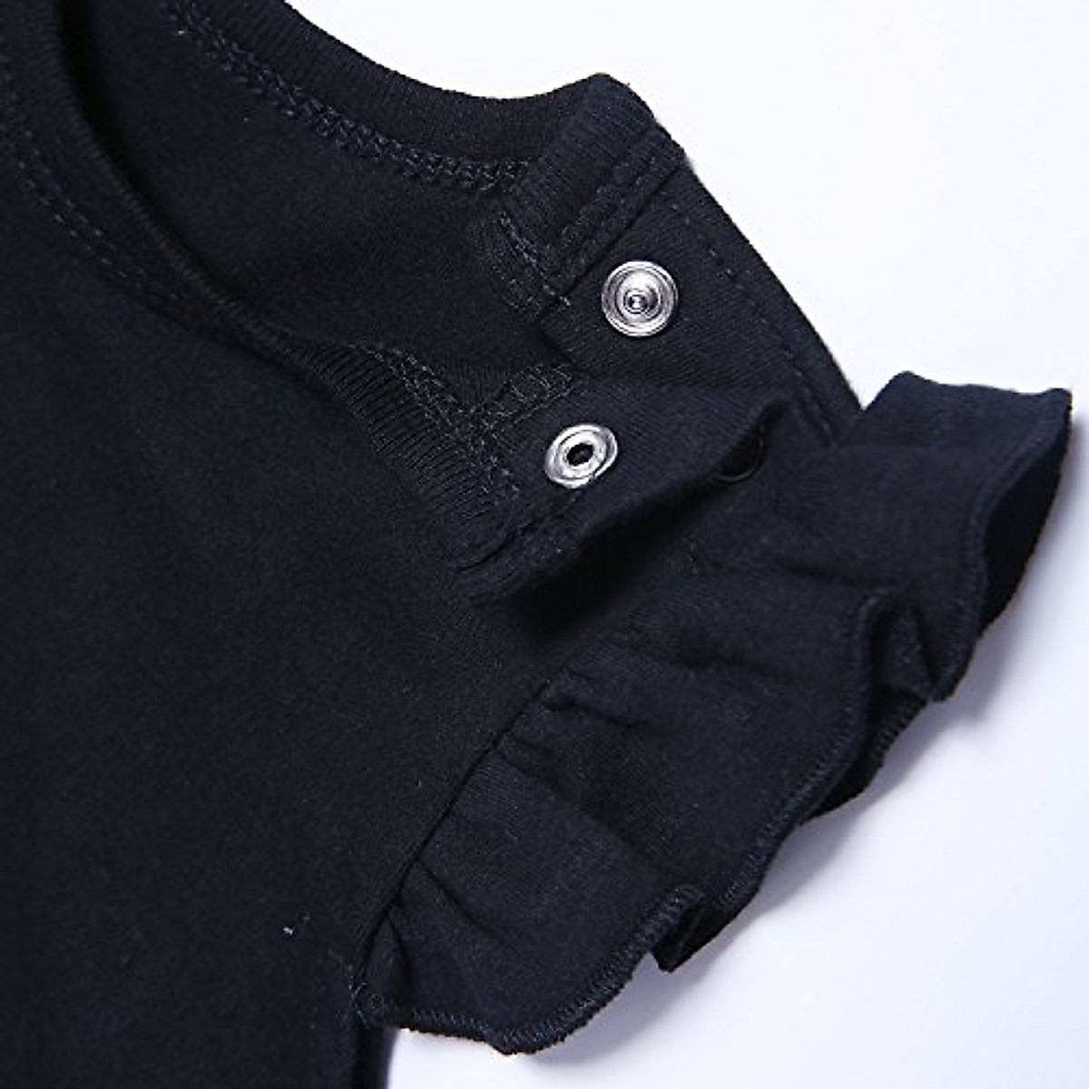 ROMPERINBOX Baby Girl Ruffle Dress Bodysuit Black Summer Newborn Infant Tulle Romper Dresses 0-24 Months (3-6 Months)