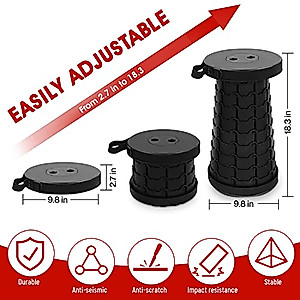 AVAMA Collapsible Seat Stool, Portable & Folding Stool for Adults (Black)