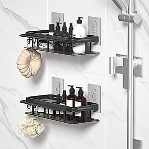 YOUNG MAGIC Shower Caddy Organizer Shelves Shelf 2-Pack, Aluminum, Rustproof, No Drilling, Suitable For Bathroom, Toilet, Kitchen, Powder Room, Etc