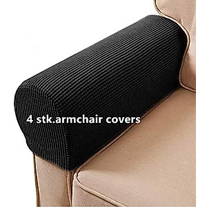 BADASS SHARKS Black Polyester Waterproof Stretch Fit Washable Armchair Sofa Furniture Cover
